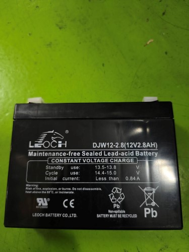 LEOCH MAINTENANCE-FREE SEALED LEAD-ACID BATTERY MODEL: DJW12-2.8 (12V2 ...