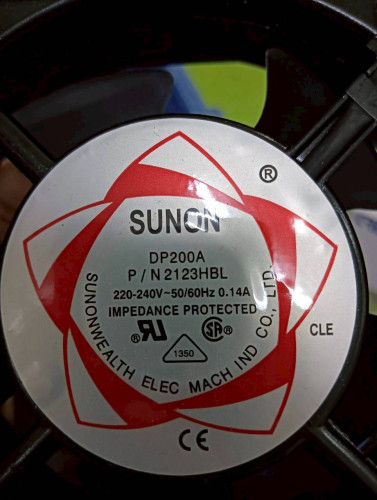 SUNON FAN MODEL: DP200A 220-240V 50/60HZ 0.14A ราคา 450.00 บาท