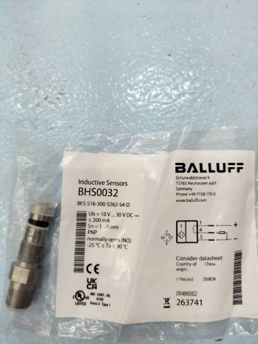 BALLUFF INDUCTIVE SENSOR MODEL: BES 516-300-S262-S4-D 10-30VDC ราคา 5,900.00 บาท
