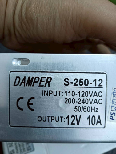 DAMPER POWER SUPPLY MODEL: S-250-12 12V 10A ราคา 1,100.00 บาท