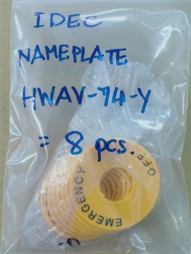 IDEC NAME PLATE MODEL: HWAV-74-Y EMERGENCY OFF ราคา 550.00 บาท