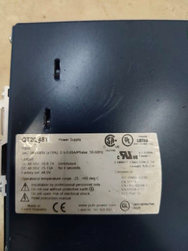 PULS DIMENSION POWER SUPPLY MODEL: QT20.481 3AC 380-480V 48-55VDC 480W ...