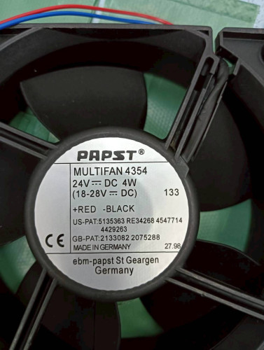 PAPST MULTIFAN MODEL: 4354-33 24VDC 4W (18-28VDC) ราคา 1,100.00 บาท