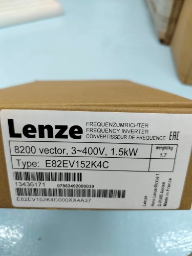 LENZE FREQUENCY INVERTER DRIVE 8200 VECTOR MODEL: E82EV152K4C 3-400V 1 ...