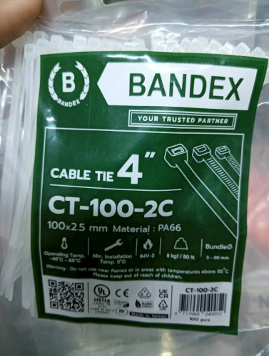 BANDEX CABLE TIE 4" CT-100-2C ราคา 15.00 บาท