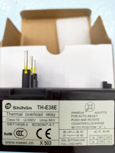 SHIHLIN THERMAL OVERLOAD RELAY MODEL: TH-E38E 17-24 A ราคา 1,000.00 บาท