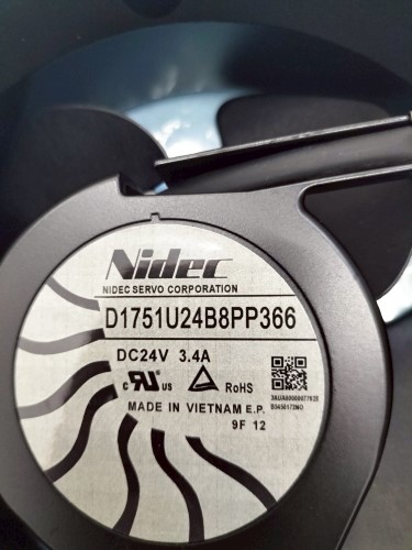 NIDEC FAN MODEL: D1751U24B8PP366 DC24V 3.4A ราคา 3,600.00 บาท