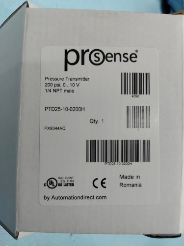 PROSENSE PRESSURE TRANSMITTER MODEL:PTD25-10-0200H 0-200 PSIG RANGE FOR BLACK BALER ราคา 11,476 บาท