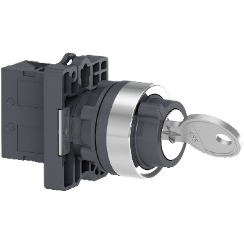 Complete selector switch, Easy Harmony XA2, plastic, black, 22mm, key ...