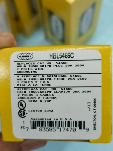 HUBBELL MODEL: HBL5466C PLUG HUBBELL 20A 250V ราคา 1,820.00 บาท