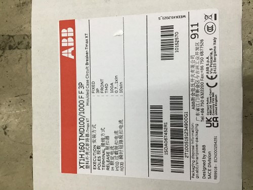 ABB TMAX XT1H100AT415V3 PHASE ICU 70ICS 75% 1SDA067452 ราคา 4,598 บาท