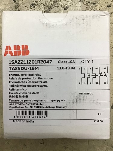 ABB TA25DU-19 1SAZ211201R2047 ราคา 1,000 บาท
