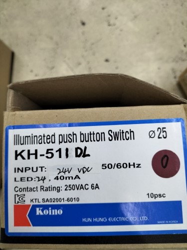 KOINO illuminated Push Botton Switch Model : KH-511DL 24VDC Orange ราคา ...