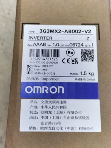 OMRON INVERTER MODEL: 3G3MX2-AB002-V2 ราคา 26,990.00 บาท