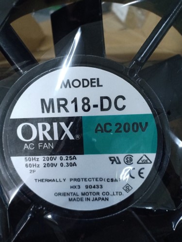 ORIX FAN MODEL: MR18-DC 0.25A AC200V ราคา 3,400 บาท