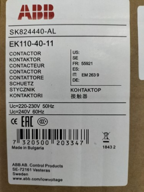 ABB EK110-40-11 SK824440-AL 220VAC ราคา 38,000 บาท