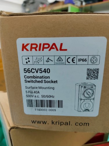 KRIPAL COMBINATION SWITCHED SOCKET FOR EMW PDL MODEL: 56CV540 5PIN 40A ...