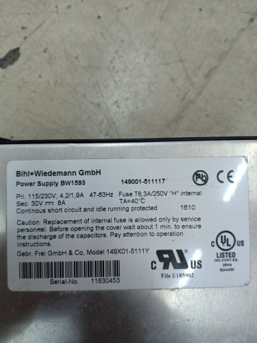 BIHL WIEDEMANN MODEL: BW1593 30VDC 8A POWER SUPPLY FOR ASI ราคา 21,000 บาท