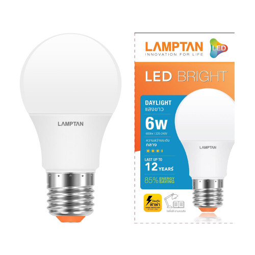 lamptan LED bulb bright 6w daylight E27