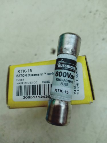 EATON BUSSMANN FUSE ทรงกระบอก MODEL: KTK-15 600VAC 16A ราคา 225.91 บาท