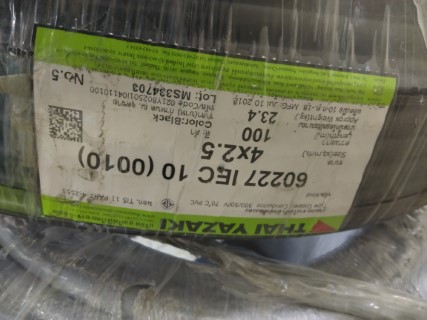 THAI YAZAKI 60227 IEC 10 (0010) 4x2.5 100M สีดำ ราคา 5220 บาท