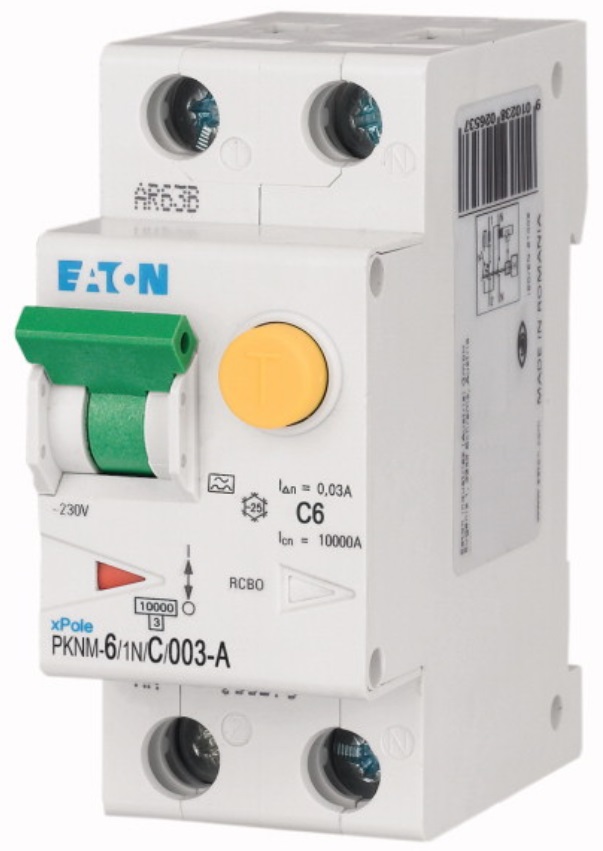 EATON COMBINED RCD/MCB DEVICE RESIDUAL CURRENT DEVICE (RCBO) - PKNM / ERBM