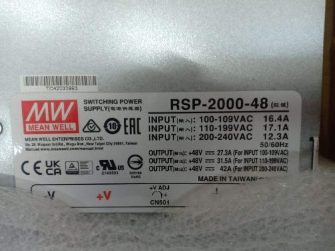 MEAN-WELL POWER SUPPLY RSP-2000-48 ราคา 16,645.20 บาท