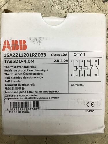 ABB TA25DU-4.0 1SAZ211201R2033 ราคา 900 บาท