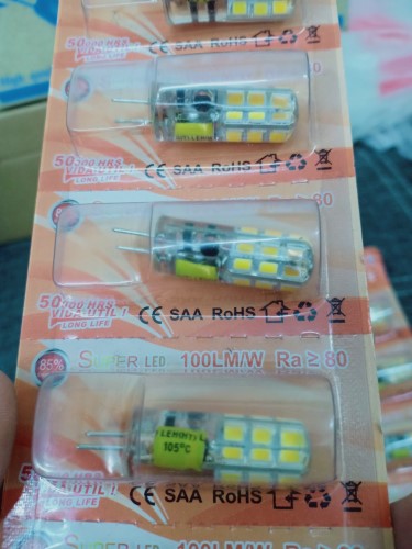 SUPER หลอดไฟ LED 100LM/W G4 12V 3W 3000K ราคา 80.00 บาท