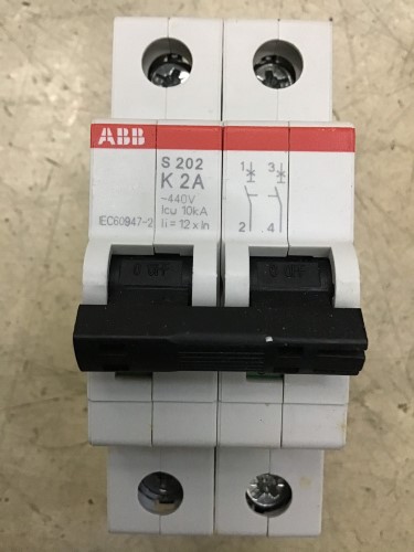 ABB BREAKER S202-K2 2P 2A 230-400V ราคา 2,219 บาท