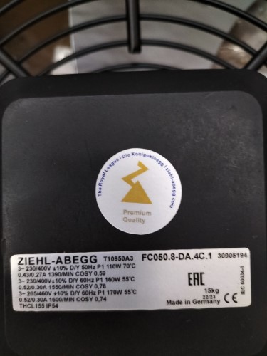 ZIEHL-ABEGG T10950A3-FC050.8-DA.4C.1 230/400V 0.43A ราคา 18,880 บาท