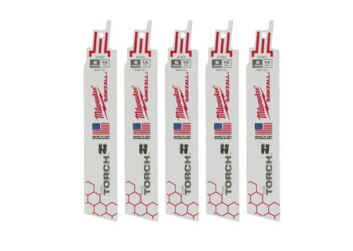 Milwaukee ใบเลื่อยซอว์ซอลตัดเหล็ก 6” TORCH 14 TPI (5 ใบ) รุ่นสินค้า 48 ...
