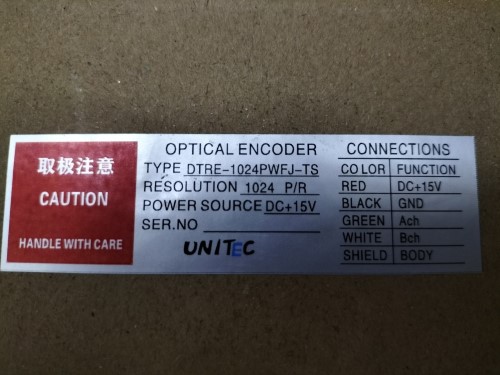 OPTICAL ENCODER UNITEC DTRE-1024PWFJ-TS ราคา 22,140 บาท