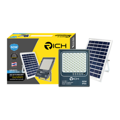 RICH LED SOLAR FLOODLIGHT MODEL GUDAM โคมไฟสปอร์ตไลท์โซล่าเซลล์ LED กัน ...