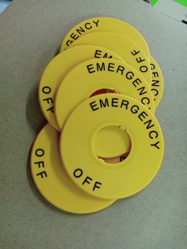 IDEC NAME PLATE MODEL: HWAV-74-Y EMERGENCY OFF ราคา 550.00 บาท