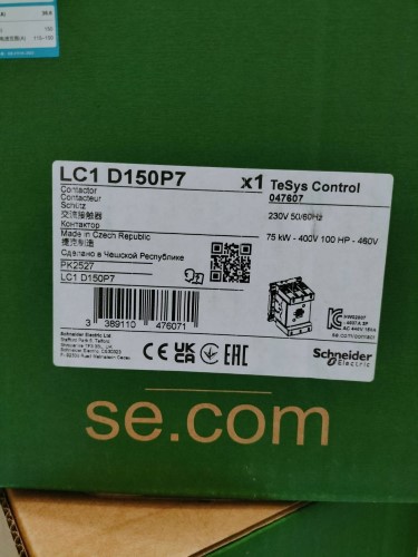 SCHNEIDER MODEL: LC1D150P7 230V 75KW ราคา 9,618.00 บาท
