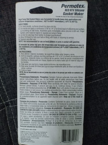 PERMATEX RED RTV SILICONE 81160 ราคา 180 บาท
