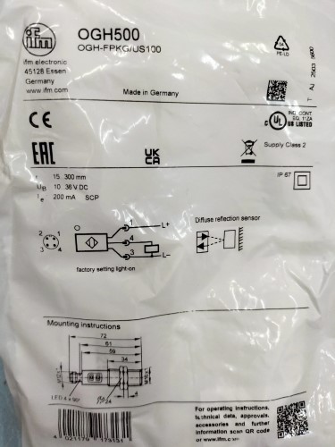 IFM ELECTRONIC MODEL: OGH500 ราคา 3,650.00 บาท