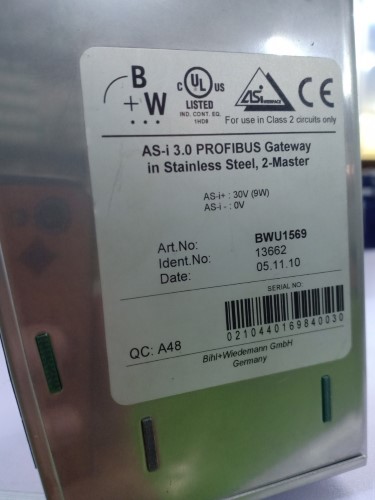 BIHL+WIEDEMANN AS-I 3.0 PROFIBUS GATEWAY IN STAINLESS STEEL 2-MASTER ...