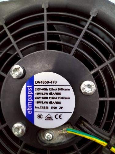 EBMPAPST FAN MODEL: DV4650-470 230V-50HZ 19W/5.7W 230-60HZ 18W/5.4W ...