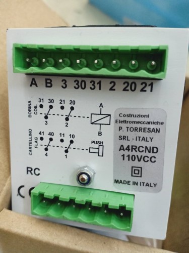 TORRESAN SRL-ITALY FLAG RELAY DE ENERGIZING 110VCC CODE MODEL ...