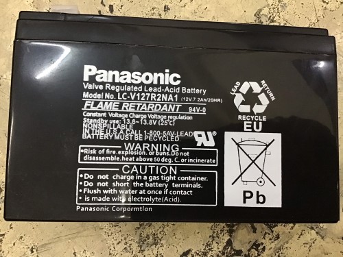 PANASONIC BATTERY LC-V127R2NA1 12V 7.2AH ราคา 1,138 บาท