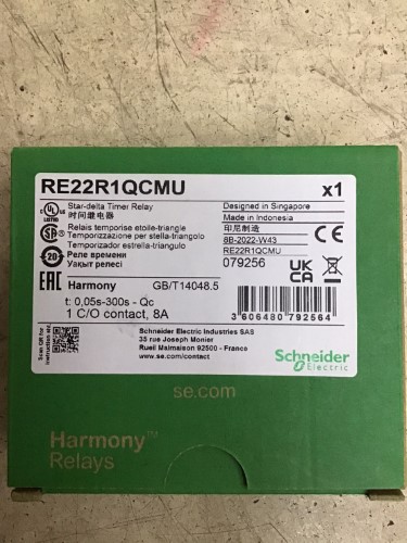 SCHNEIDER RE22R1QCMU 0.3-30S 240VAC ราคา 1,600 บาท