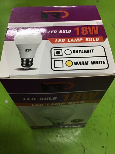 RD ELECTRICK LED BLUB 18W ขั้ว E27 DAYLIGHT ราคา 200 บาท