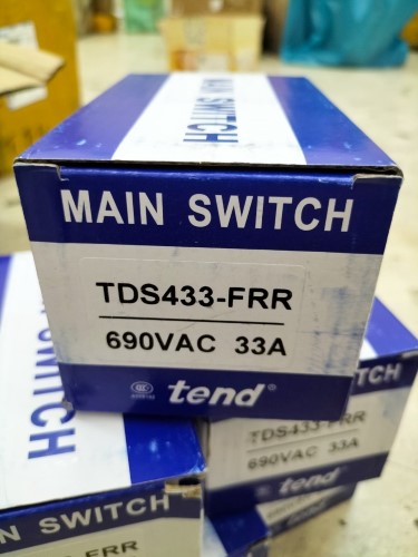 TEND MAIN SWITCH MODEL: TDS433-FRR 690VAC 33A RYG ราคา 1,500.00 บาท