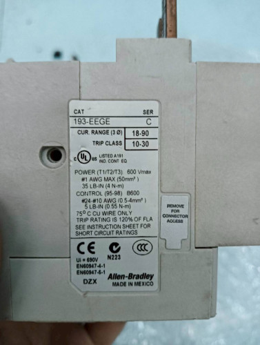 ALLEN-BRADLEY E1 PLUS OVERLOAD RELAY 18-90AMP , MC-1818-193-EEGE ราคา ...