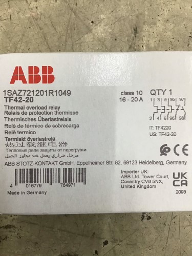 Abb Controls Product Tf42-20 Manual ABB TF42-20 Thermal Magnetic - 16 ...