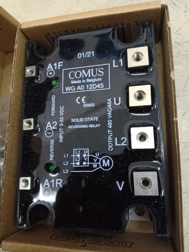 COMUS SOLID STATE REVERSING RELAY MODEL: WGA0-12D45 3-32VDC 480VAC/45A ...