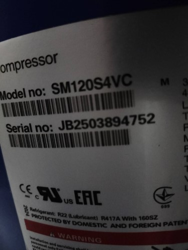 DANFOSS COMPRESSOR MODEL: SM120S4VC ราคา 34,500 บาท