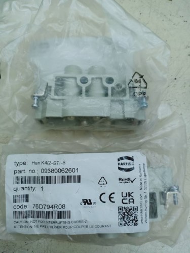 HARTING PLUG MALE TYPE: HAN K4/2-STI-S NO: 09380062601 ราคา 2,400.00 บาท